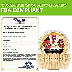 Air Fryer Parchment Paper Liners, Parchment Paper for Baking, Diposable Air Fryer Liner Round, Air Fryer Paper Liners, Air Frier Cookers Liners, Baking Paper, Oven Liner - 100 PCS