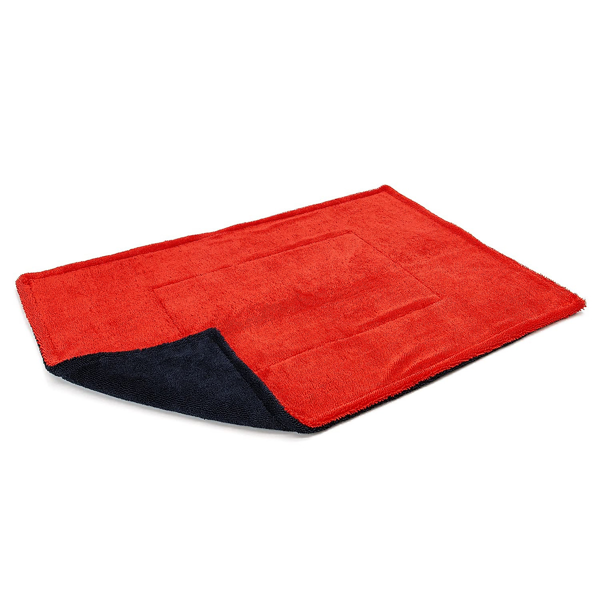 [Dreadnought Max] Triple Layer Microfiber Car Drying Towel | Twist Pile | 1400GSM | 1 Pack (20"x30", Red/Black)