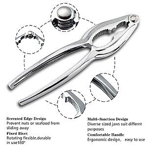 10 Pcs Seafood Tools Set - Crab Lobster Crackers Stainless Steel Forks Opener Shellfish Lobster Crab Leg Sheller Seafood Scissors