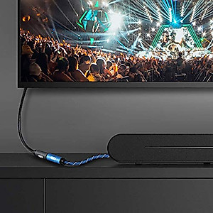 Optical Extension Cable Male to Female Coupler CableToslink Audio Cable Nylon Braided Jacket 24K Gold-Plated Fiber Digital Extension Adapter Cable for Home Theater Sound bar TV PS4 Xbox 3.3ft