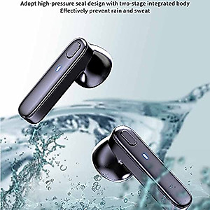 Earphone Bluetooth Wireless Headset Waterproof Deep Bass Earbuds True Wireless Stereo Headphone with Mic Sport Earphone (Color : A)
