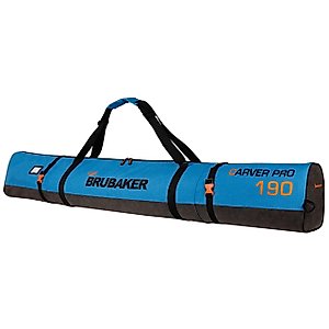 BRUBAKER Carver Performance Ski Bag for 1 Pair of Skis and Poles - Blue Black - 74 3/4 Inches / 190 Cm