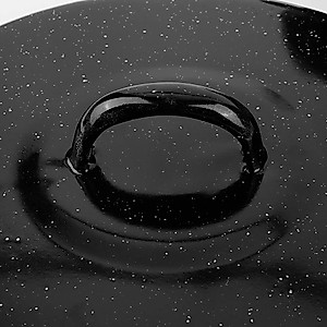 Roaster Pan with Lid, 8.7in Small Roasting Pan Black Enamel Oval Roaster Pan Turkey Roasting Pan for Barbucue Steak Sweet Potato Meat