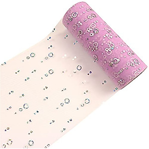 Yuanchuan Sequin Glitter Tulle Rolls 6 inch x 10 Yards (30 feet) Purple for Table Runner Chair Sash Bow Pet Tutu Skirt Sewing Crafting Fabric Wedding Unicorn Halloween Party Gift Ribbon (Purple)