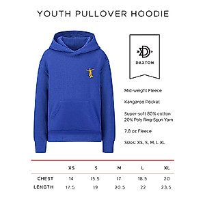 Daxton Youth Unisex Skateboarder Design Hoodie Mid-weight Fleece Sweatshirt,Gold,L