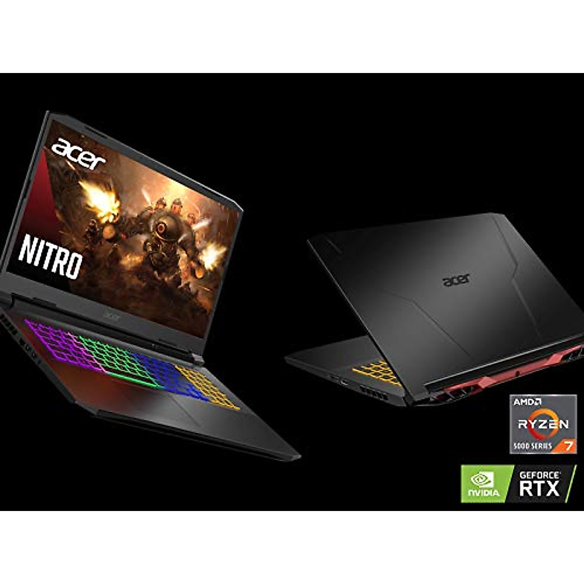 Acer Nitro 5 AN517-41-R0RZ Gaming Laptop, AMD Ryzen 7 5800H (8-Core) | NVIDIA GeForce RTX 3060 Laptop GPU | 17.3" FHD 144Hz IPS Display | 16GB DDR4 | 1TB NVMe SSD | WiFi 6 | RGB Backlit Keyboard
