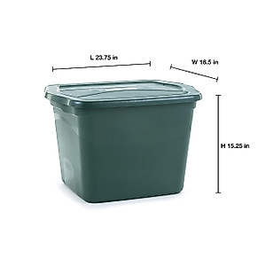 Rubbermaid ECOSense Storage Containers with Lids, 18 Gal - 6 Pack, Durable and Reusable Stackable Storage Bins for Garage or Home Organization, Made From Recycled Materials