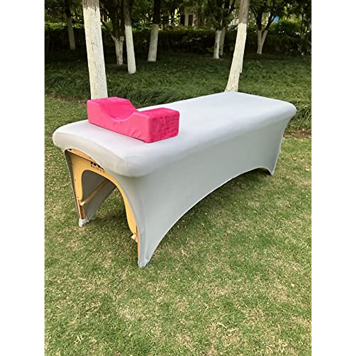 KULLAMEE Silver Grey Lash Bed Cover fitted for 6FT Lash Table or Massage Bed Lash Extension Bed Spandex Bed Cover (Silver Grey 1PC)