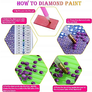 Diamond Painting Art Kit DIY Cross Stitch by Number Kit DIY Arts Craft Wall Decor, Full Drill 50x40cm/20x16'', Cute Rabbit, No Frame