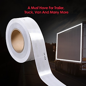 LEORAY Reflective Tapes 2" X 200 FT DOT-C2 Waterproof Silver Adhesive Reflector Tape for Trailer Cars Trucks Outdoor