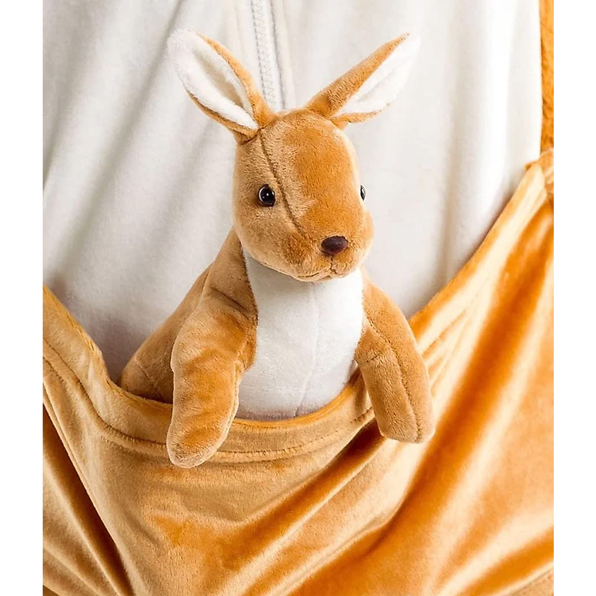 Tipsy Elves Men's Animal Halloween Costumes - Men's Comfy Adult Animal Jumpsuit for Men - Men's Kangaroo Halloween Costume Jumpsuit with Animal Style Hood, Pouch, Stuffed Joey, and Tail Size XX-Large