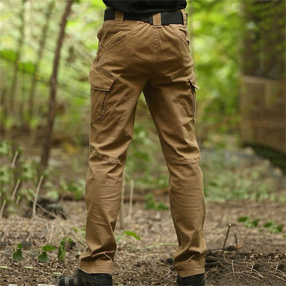 MNXOIA Urban Tactical Military Pants Men Multi Pockets Army Combat Cargo Pants Casual Work Stretch Cotton Trouser Gray XXL