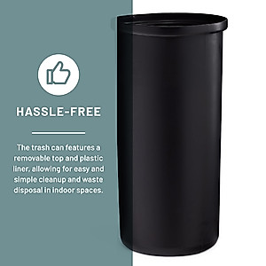 Safco Open-Top Modern Trash Can, Durable & Puncture-Resistant Stainless Steel, 14 Gallon, White