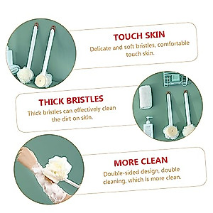Sponges for Bathing Bath Brush Shower Brush Silicone scrubbers Skin exfoliating Tool Silicone Body Brush Shower Scrubber pet Nylon Wool Double Sided Brush loofah White