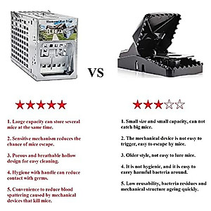 Joozer Humane Rat Trap That Work Live Mouse Trap Indoor Catch and Release Animal Cage Multi Large Bait Outdoor Reusable Chipmunk Mice Voles Rodent(1 Door)