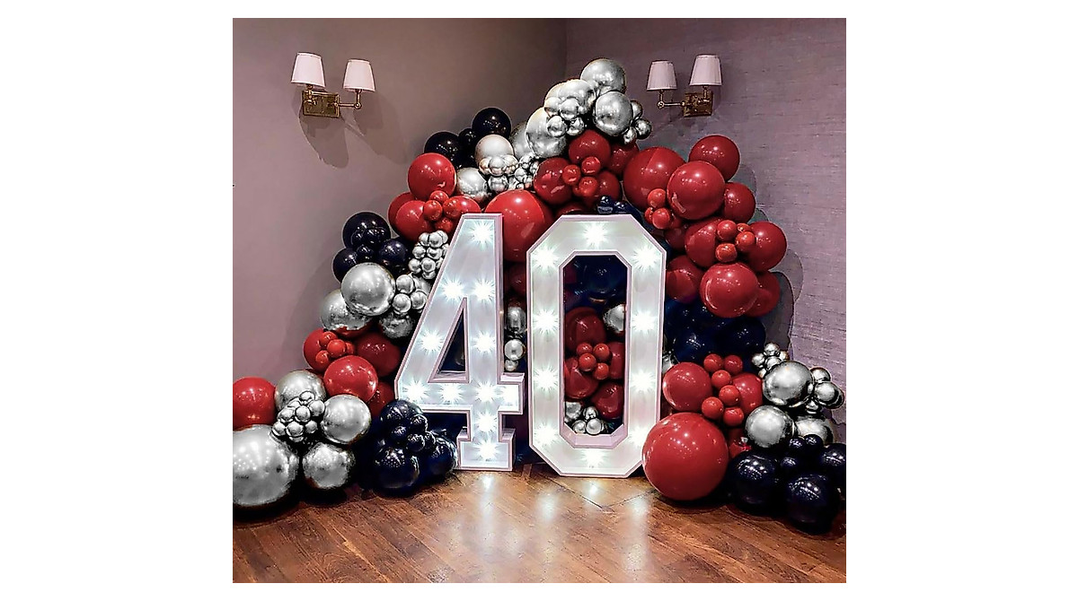 Black Red Silver Balloon Garland Kit for Parties and Celebrations