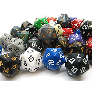 DND Dice Set-Chessex D&D Dice-16mm Assorted Opaque Plastic Polyhedral Dice Set-Dungeons and Dragons Dice Includes 50 Dice – D20