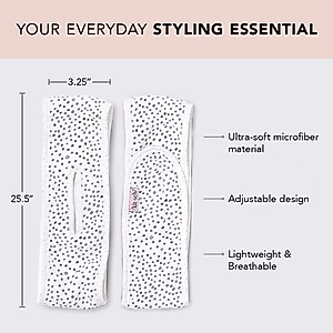 Kitsch Spa Headband - Microfiber Makeup Headband for Washing Face | Multi Functional Skincare Headbands | Facial Headband & Hair Band | Face Wash Headbands for Women Makeup (Micro Dot)