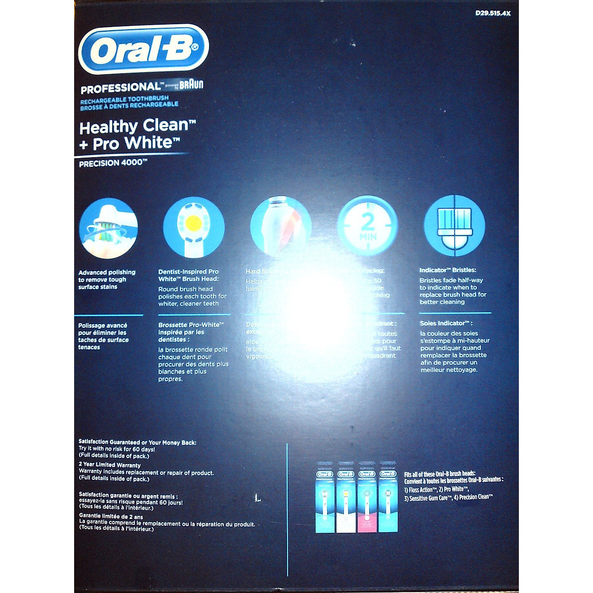 Oral-B Healthy Clean and ProWhite Precision 4000 Rechargeable Electric Toothbrush, 1 Count