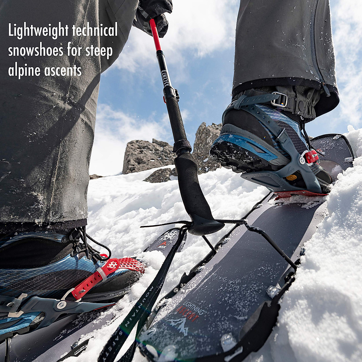 MSR Lightning Ascent Backcountry & Mountaineering Snowshoes with Paragon Bindings, 25 Inch Pair, Cobalt Blue