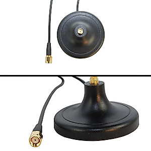HQRP 3M RP-SMA WiFi Antenna Extension Cable Connector Magnetic Base Works with D-Link DIR-825 / DIR-628 / DGL-4500 / DIR-660 / DIR-615 / DIR-855 / DIR-655 + HQRP Coaster