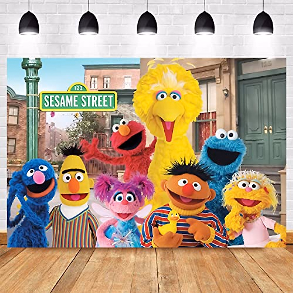 7x5ft Cartoon Doll Animal Photo Background for Baby Children 1st 2nd Happy Birthday Party Banner Street Scene Photography Backdrop Baby Shower Cake Table Decor