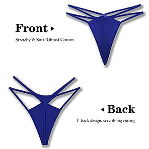 PSEFNAGX Sexy Thongs for Women Varity of T-Backs Sexy Underwear 6 Pcs of G Strings Cotton Undies Panties Tanga 3XLarge