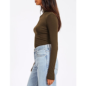 SUNBS Womens 3 Piece Turtleneck Long Sleeve Shirts Mock Neck Fall Fashion 2025 Slim Fit Winter Thermal Underwear Tops BlackBeigeCoffee3 XL