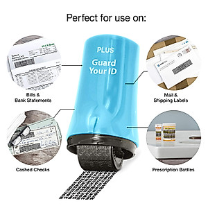 The Original Guard Your ID Advanced 2.0 Roller for Identity Theft Protection Confidential Security Stamp (Regular 3-Pack, Mixed Color: Turquoise, Green, White)