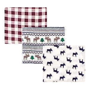 Little Treasure Unisex Baby Cotton Muslin Swaddle Blankets, Moose Sweater, One Size