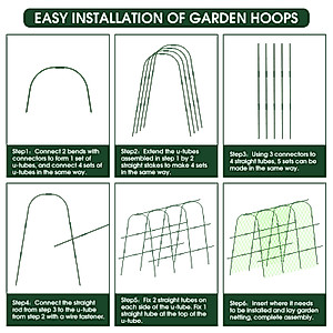 Hoyejyou 65"×48" Cucumber Trellis for Raised Bed, U-Shape Garden Trellis for Climbing Plants Outdoor, Metal Arch Vegetables Trellis, Detachable Cucumber Trellis Support for Tomato,Squash,Zucchini