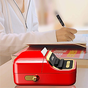 LetSketch Label Maker, Portable Bluetooth Thermal Label Printer Compatible with Android & iOS for Clothing, Retail, Mailing Address, Barcode, with 4 Roll 40 x 30mm Label (Red)