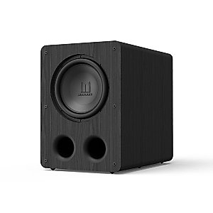 Monolith M-12 V2 12-Inch THX Certified Ultra 500 Watt Powered Subwoofer - Low Distortion, High Power Output, Vented HDF Cabinet, RCA and XLR Inputs, for Home Theater Systems, Black Ash Finish