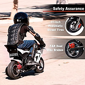 FRP 50cc 2-Stroke Pocket Bike 03, EPA Approved Gas Pocket Bike for Kids W/Strong Dual Brake, Realistic Racing Pocket Rocket Max Speed 20 Mph, Mini Bike Max Weight 165 LB-Ultra Edition (White)