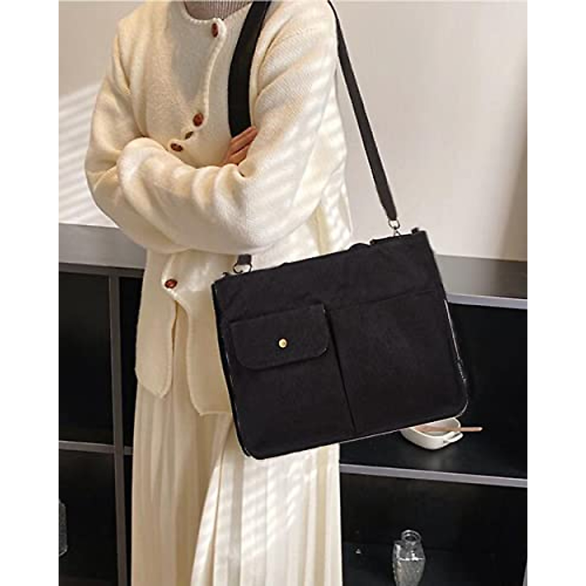 Corduroy Tote Bag Women Messenger Bag Satchel Bag Shoulder Bag Crossbody Bag Large Tote Handbag Cute Hobo Bag 2023