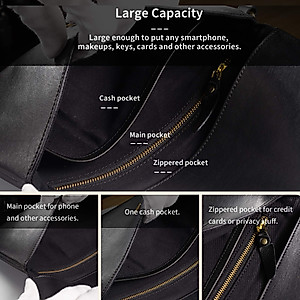 Ancicraft Wristlet for Women Leather Purse Wallet Envelope Clutch Handbags Black