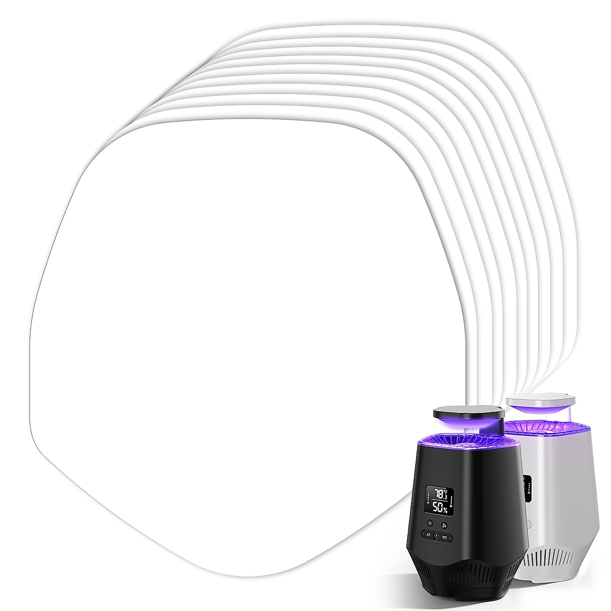 Fooxem Glue Board Refills for Fruit Fly Traps Indoor, Replacement Sticky Boards for Gnats Moths Mosquitos Pest Control, 10 Pack