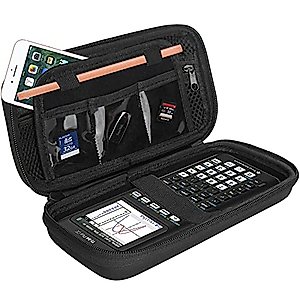 ProCase Hard EVA Case for Texas Instruments Ti-84 Plus CE, Durable Travel Storage Carrying Box Protective Bag for Ti-84 Ti-83 Ti-85 Ti-89 Ti-82 Plus/C CE Graphing Calculator and More -Black
