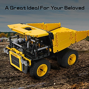 ONEBOT Engineer Dump Truck Model, Tipper Truck Toy Set, 526 Pieces STEM Toys, Children's Education Toys 8+, Heavy-Duty Construction Truck Building Block Set, A Gift for Children