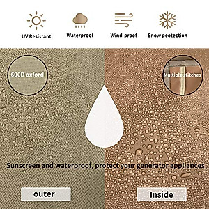 Jorohiker Generator Cover Waterproof 32 x 24 x 24 inch, Heavy Duty Thicken 600D Polyester Universal Generator Cover for Portable Generators 5000-10000 Watt