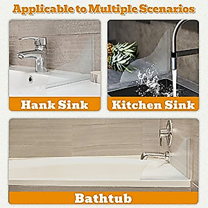 Honitra 2Pcs Shower Splash Guard, Self- Adhesive Transparent Shower Water Guard, Bath Corner Water Splash Guard to Keep Water in Shower, Tub Splash Guard