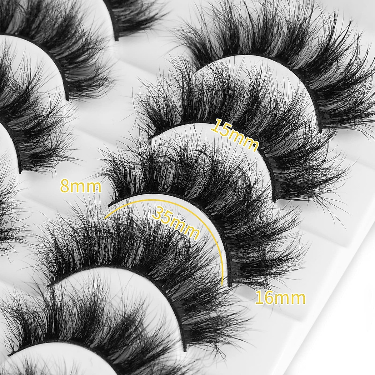 KOUSEI Eyelashes 6 Pairs Fluffy Dramatic Faux Mink Lashes Natural False Eyelashes Handmade Fake Lashes(0.05mm Thickness) black
