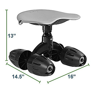 Deluxe Garden Rocker Rolling Work Seat with Comfort Cushion and Patented Rocking Wheels Stool Cart |Made in USA | Model GB1321
