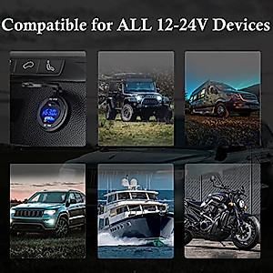 BATIGE PD 45W USB C Quick Charger 18W USB 3.0 Charger Socket Waterproof with Switch LED Voltmeter and Wire Fuse DIY Kit for 12V/24V Car Boat Marine ATV Bus Truck RV Motorcycle