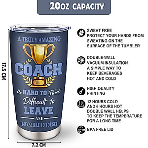 Noxulie Coach Gifts Tumbler 20oz - Soccer Coach Gifts - Best Coach Gifts Ideas - Coach Gifts For Men Women - Cheer Coach Gift - Football Coach Gifts Cup - Basketball Coach Gifts Tumbler - Coach Gift