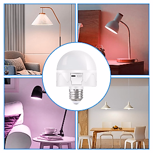 MXhme Rechargeable Light Bulbs with Remote Control No Wiring Required, Battery Operated Light Bulb Timer,Magnetic 360°,310lm,3 Color Temperature RGB Colors Dimmable,40 Watt Equivalent,1P