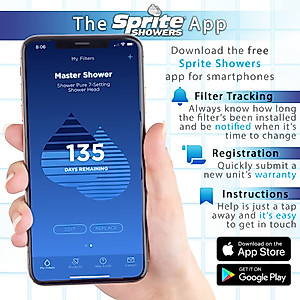 Sprite Showers Ball Bath Filter (White) and Slim-Line Shower Filter Replacement Cartridge