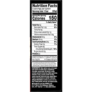 KIND Healthy Grains Bars, Dark Chocolate Chunk, Healthy Snacks, Gluten Free, 5 Count