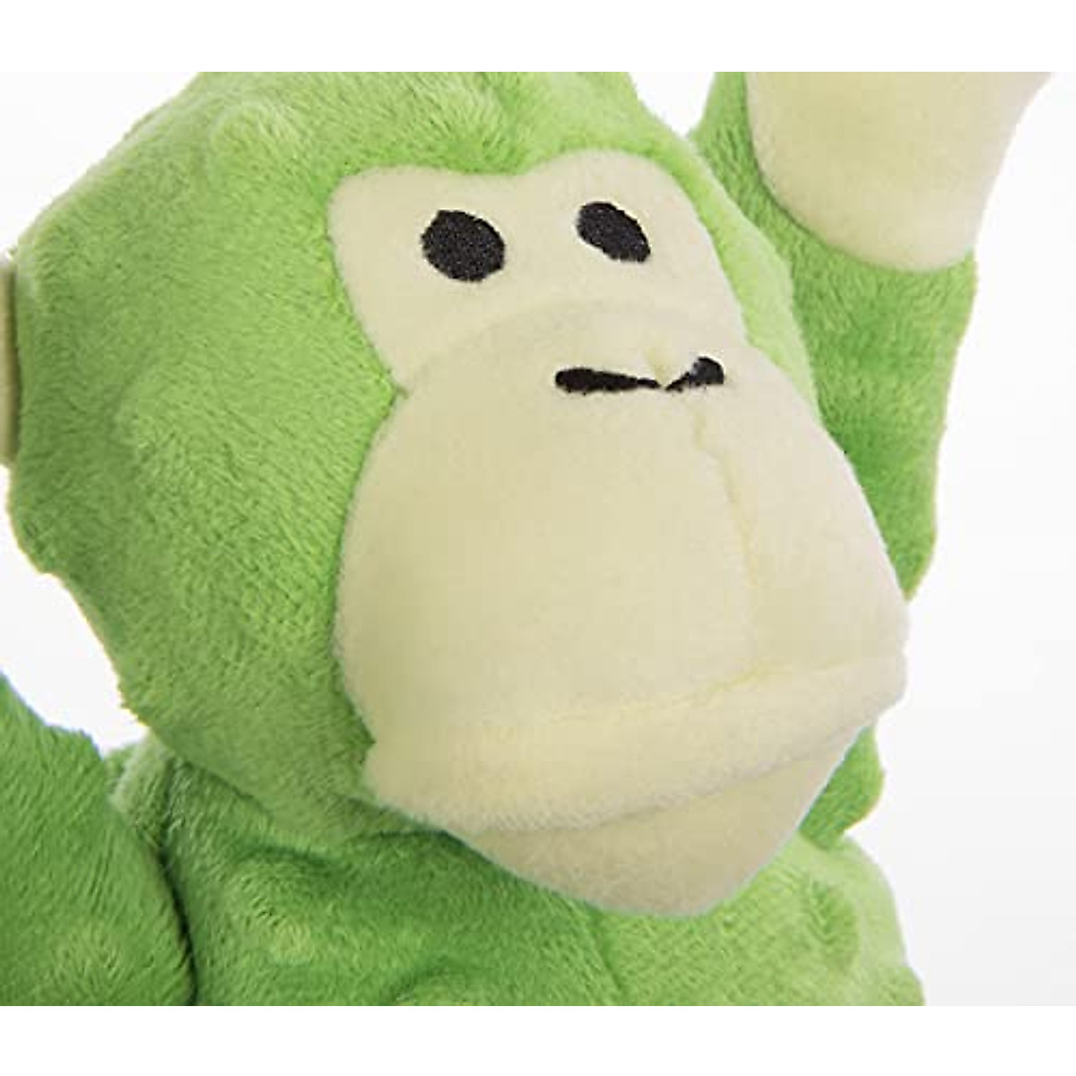 goDog Crazy Tugs Monkeys with Chew Guard Tough Plush Dog Toy, Green, Large