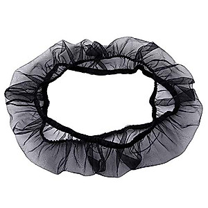 ISMARTEN Bird Cage Seed Catcher (2 Pack), Airy Gauze Bird Cage Cover Seeds Guard Dust-Proof Universal Birdcage Accessories Mesh Net Cover (Black + White, L)
